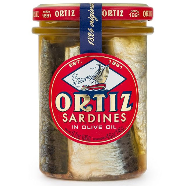 Ortiz Sardines in Olive Oil (Glass Jar) 190g – Taste of Spain